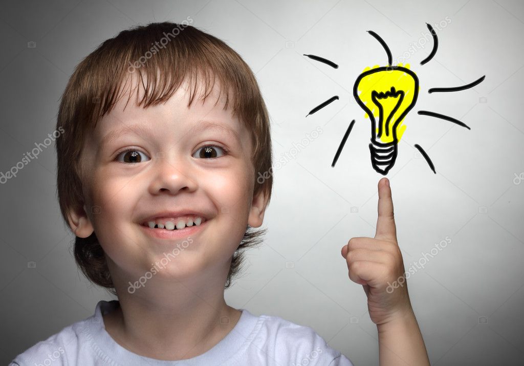 Children idea with draft lamp Stock Photo by ©chepko 10640491