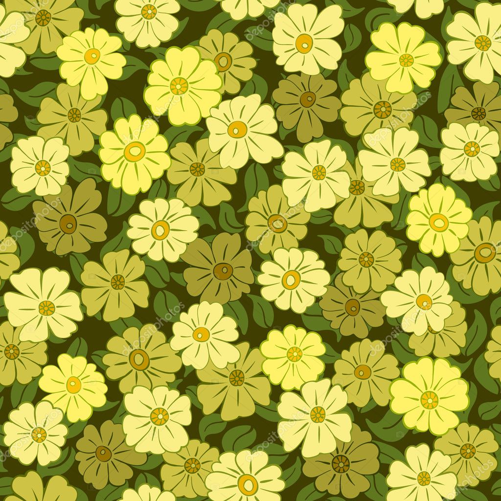 Yellow flower field seamless background pattern Stock Vector Image by ...
