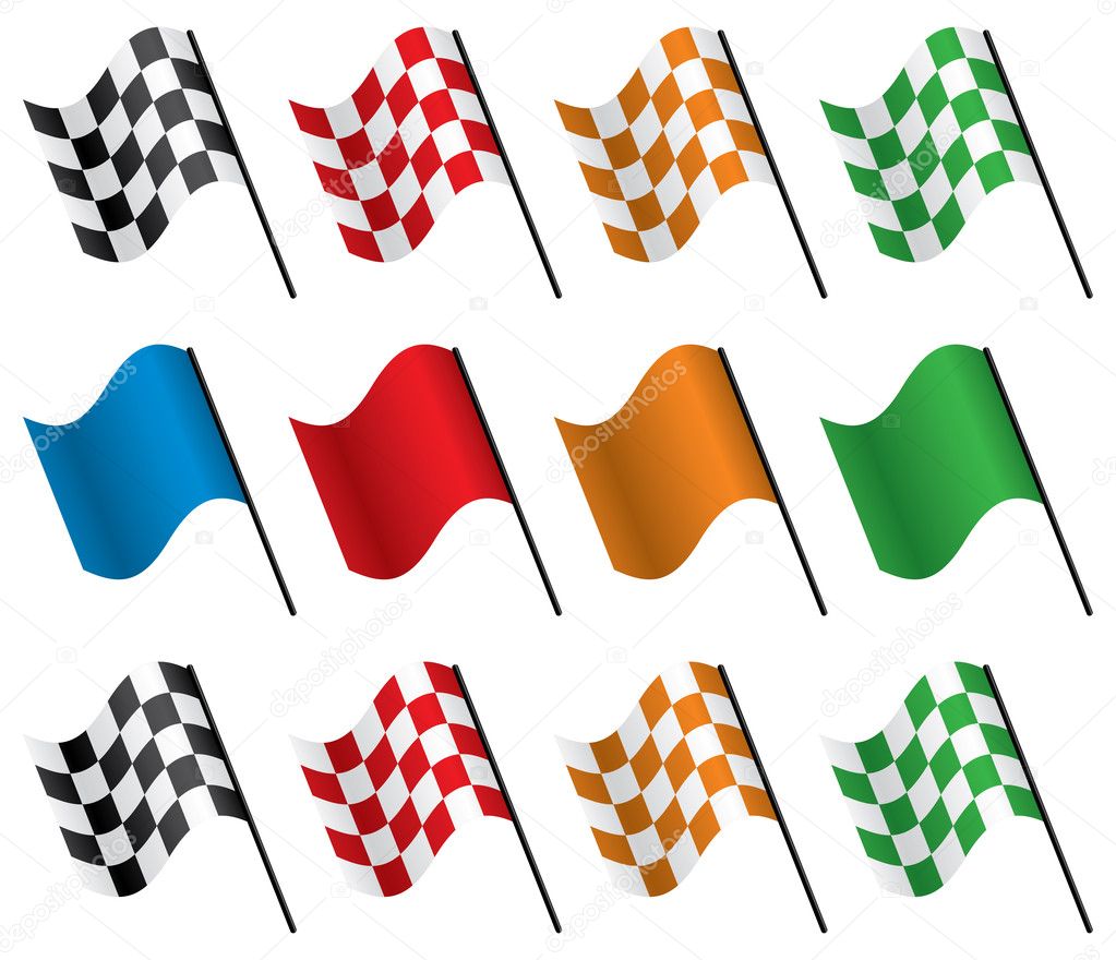 Vector banderas de carreras — Vector de stock © dmstudio #8076537