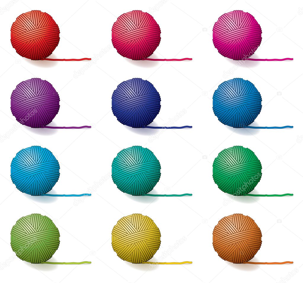 Vector set of yarn balls Stock Vector Image by ©dmstudio #8253991