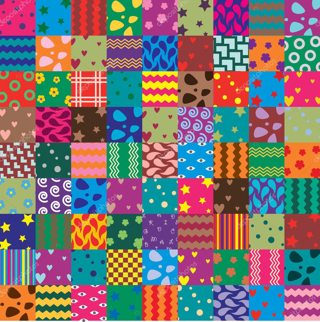 Vector patchwork fabric art background Stock Vector Image by ©dmstudio ...