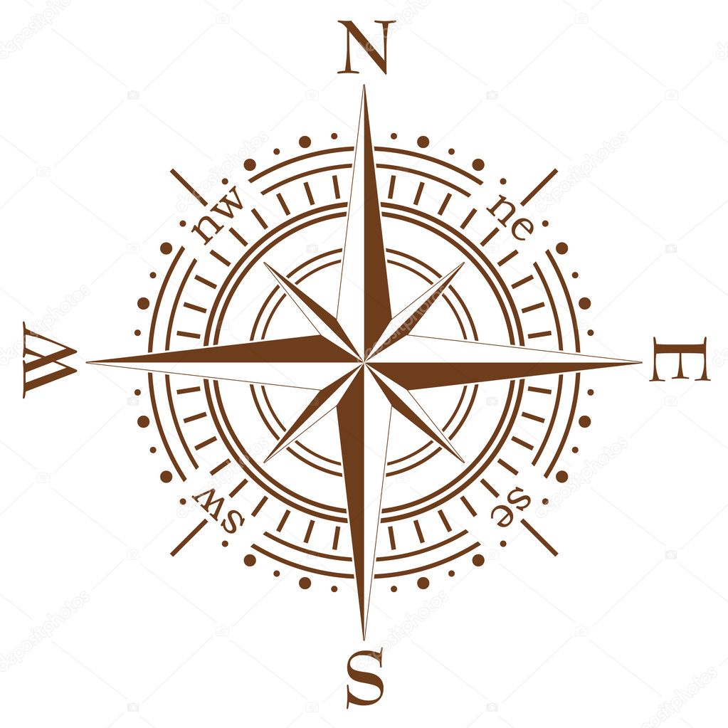 Vector brown compass — Stock Vector © dmstudio #9361794