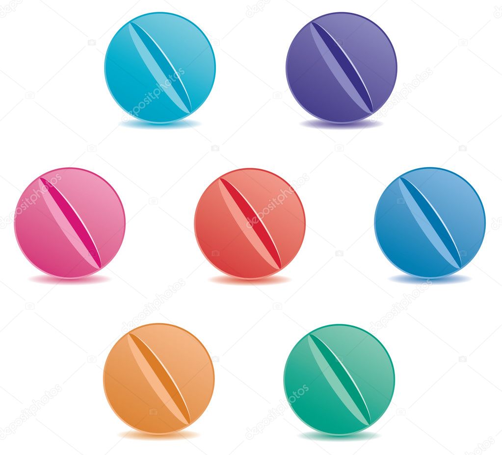 Vector conjunto de pastillas de colores — Vector de stock © dmstudio ...