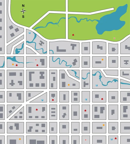 Vector abstract city map — Stock Vector © dmstudio #9917120