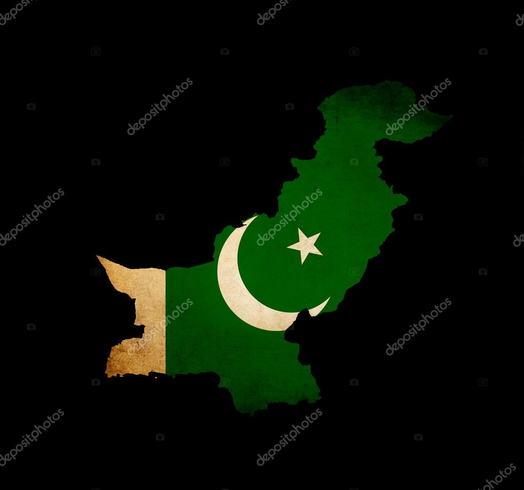 Pakistan outline map with grunge flag — Stock Photo © Veneratio #9933909