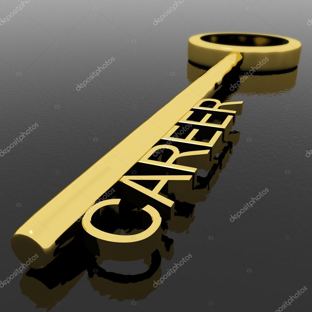 Career Text On A Gold Key With Black Background As Symbol Of New Stock ...