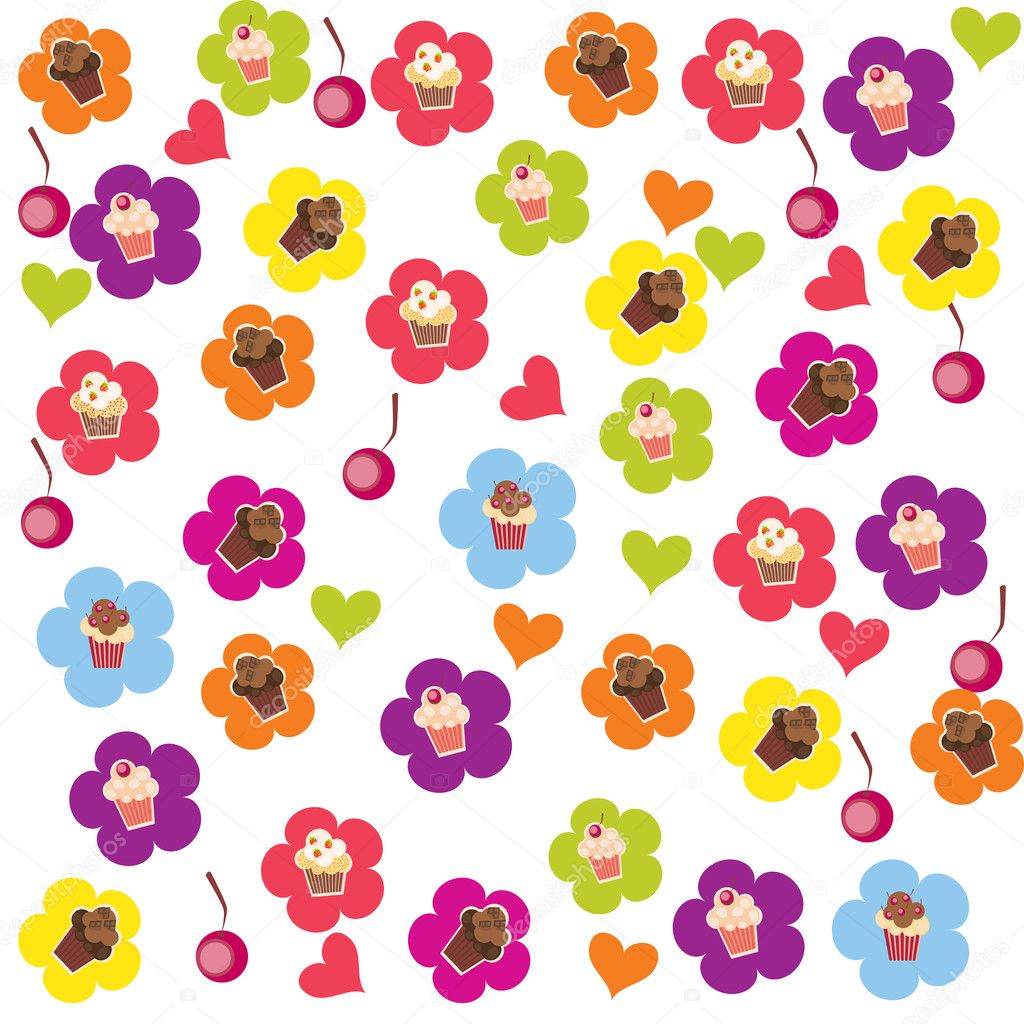Seamless cake pattern illustration — Stock Photo © Yganko #8206555