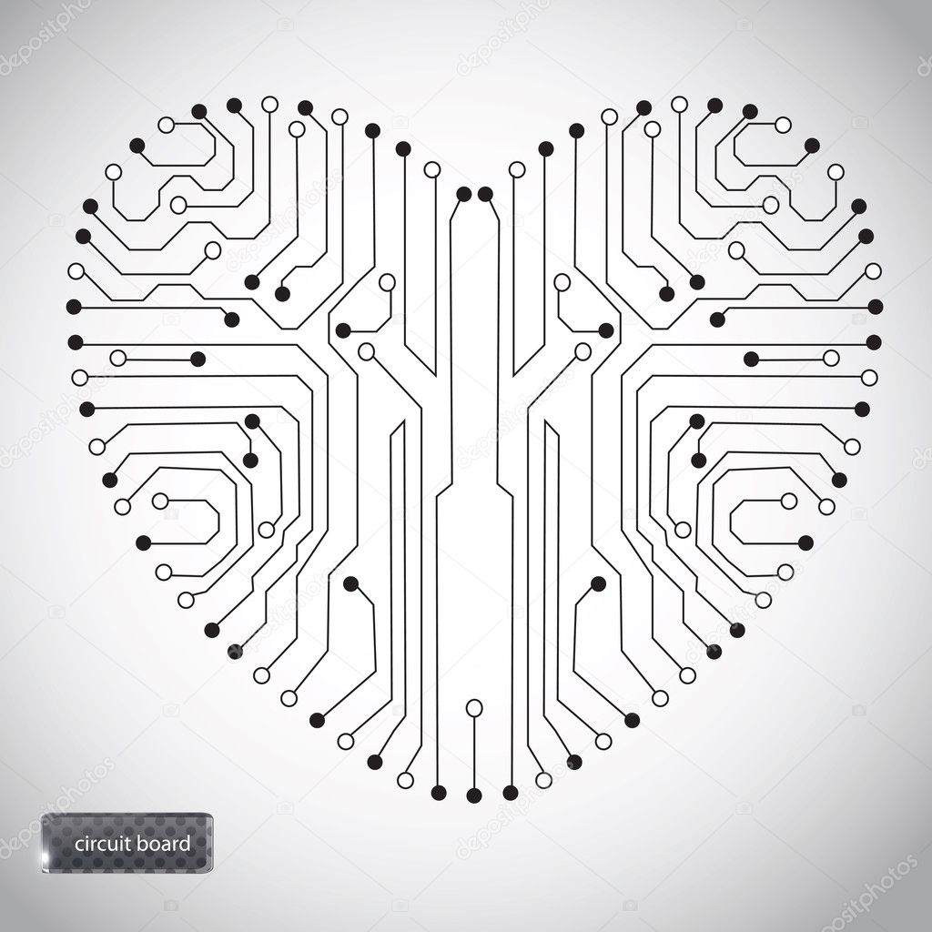Circuit board with in heart shape pattern — Stock Photo © Yganko #8570374