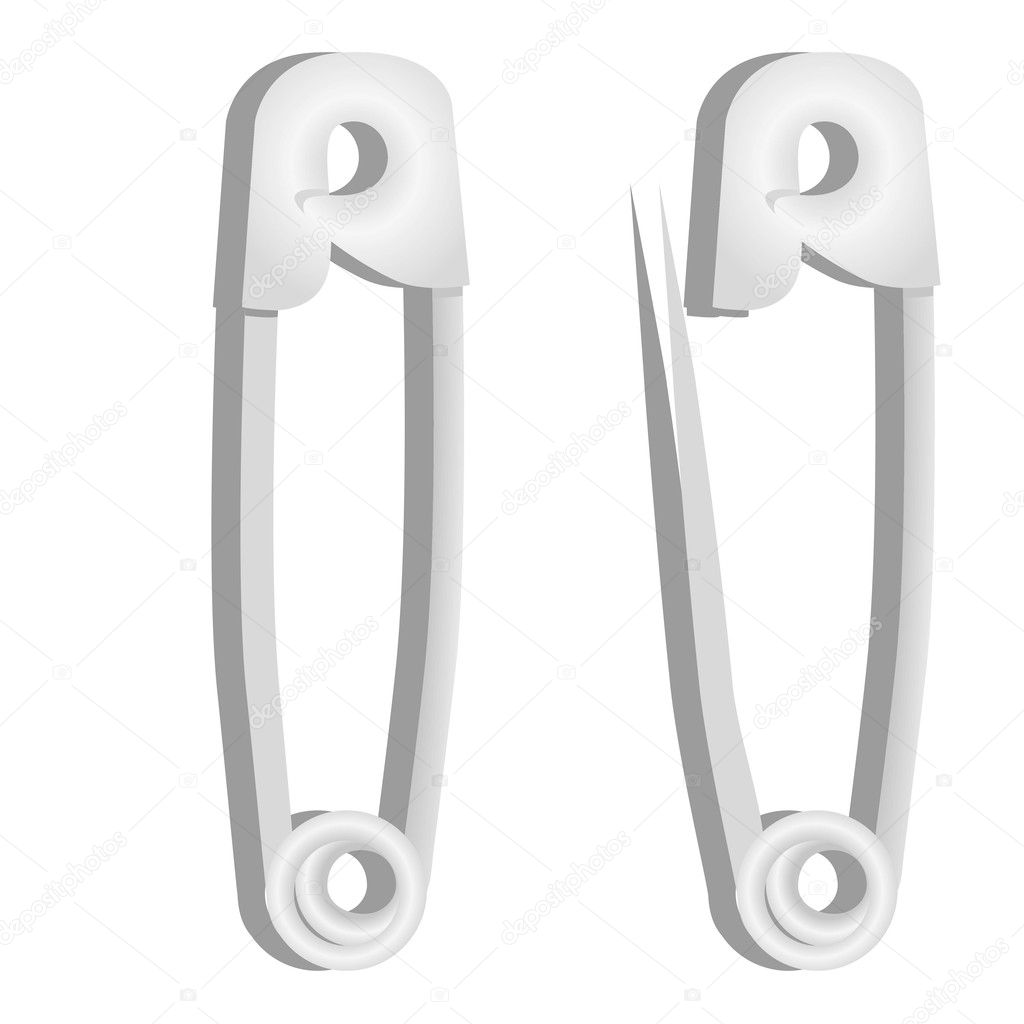 Open and closed safety pin Stock Vector Image by ©grgroupstock #10374866