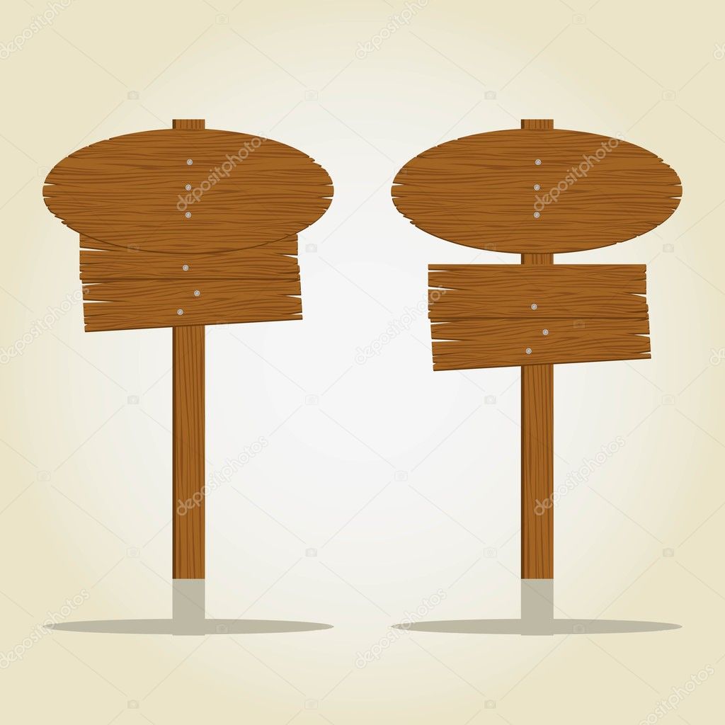 Circular and rectangular wooden signage Stock Vector Image by ...