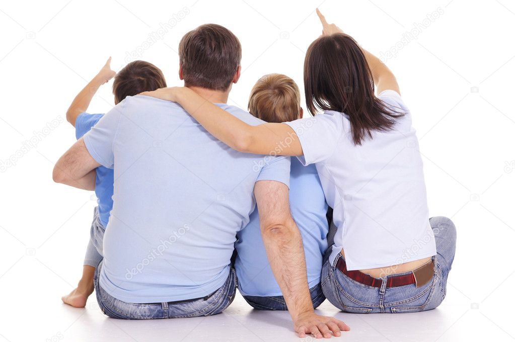 Family backs on white — Stock Photo © aletia #8068576