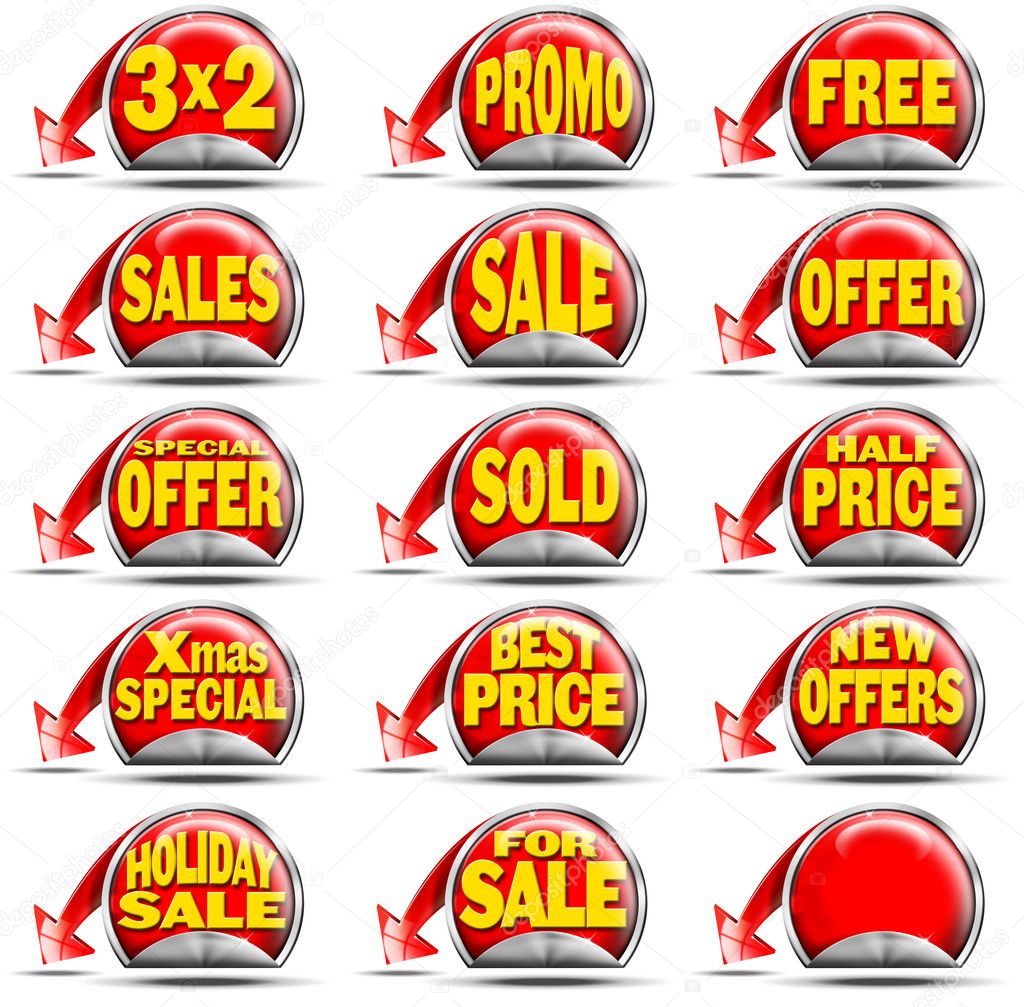 Red Sales Stickers — Stock Photo © catalby #8072248