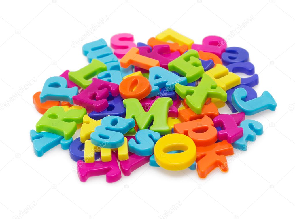 Colorful assorted letters, isolated Stock Photo by ©18042011 10016291