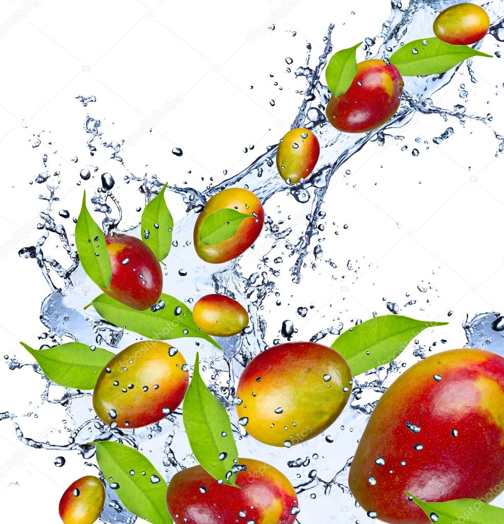 Mango in splash Stock Photo by ©jag_cz 8495037