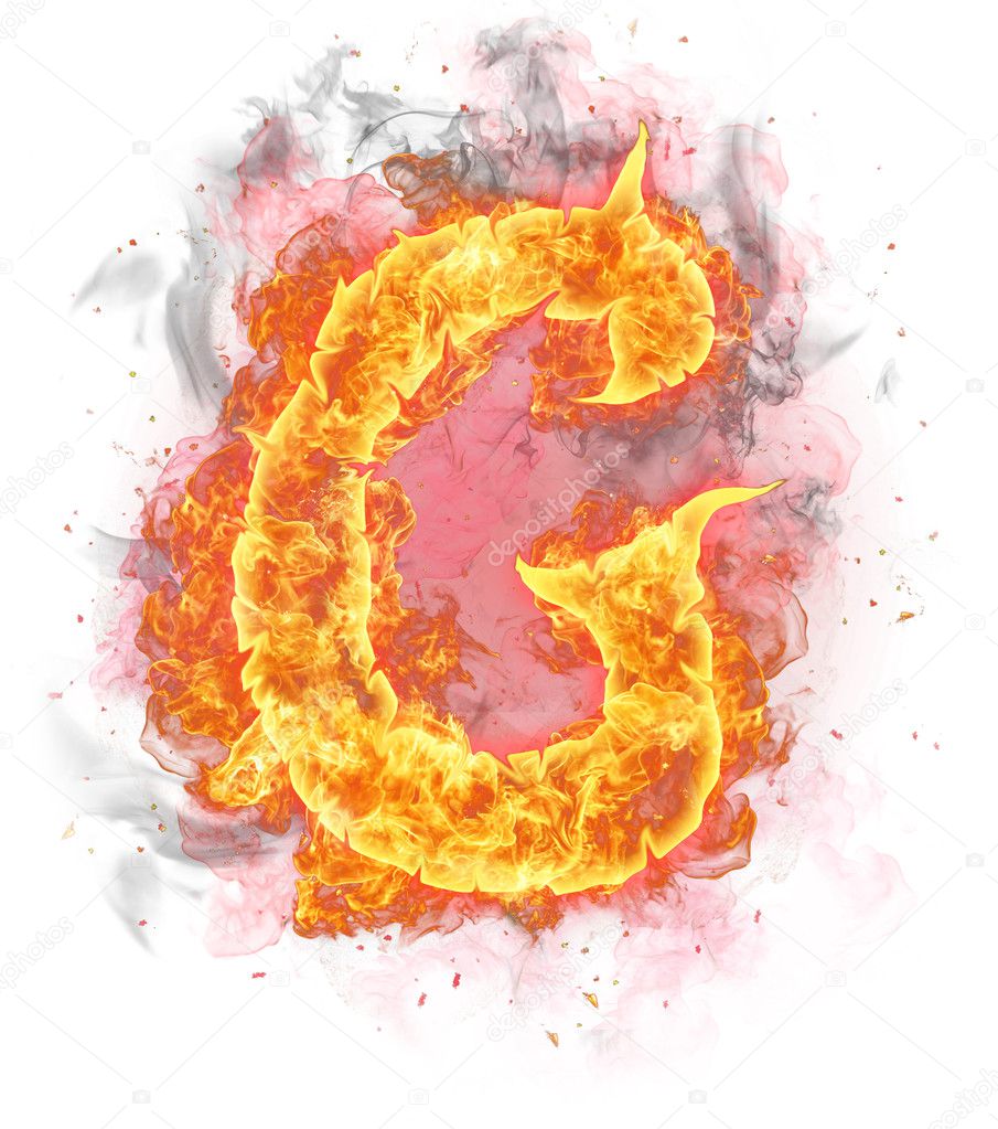 Fire letter "G" Stock Illustration by ©jag_cz #8954309