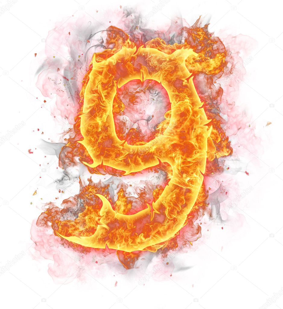 Fire number "9" — Stock Photo © jag_cz #8954588