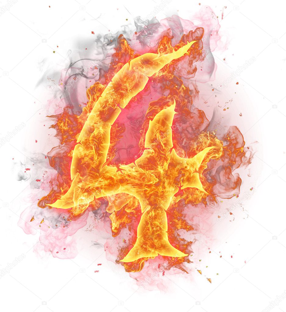 Fire number "4" — Stock Photo © jag_cz #8954861