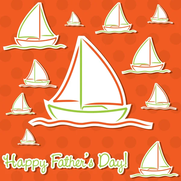 Bright Father's Day sailing boat cards in vector format. Stock Vector ...