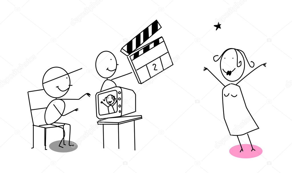 Movie making vector cartoon — Stock Vector © redrockerz99 #9858578