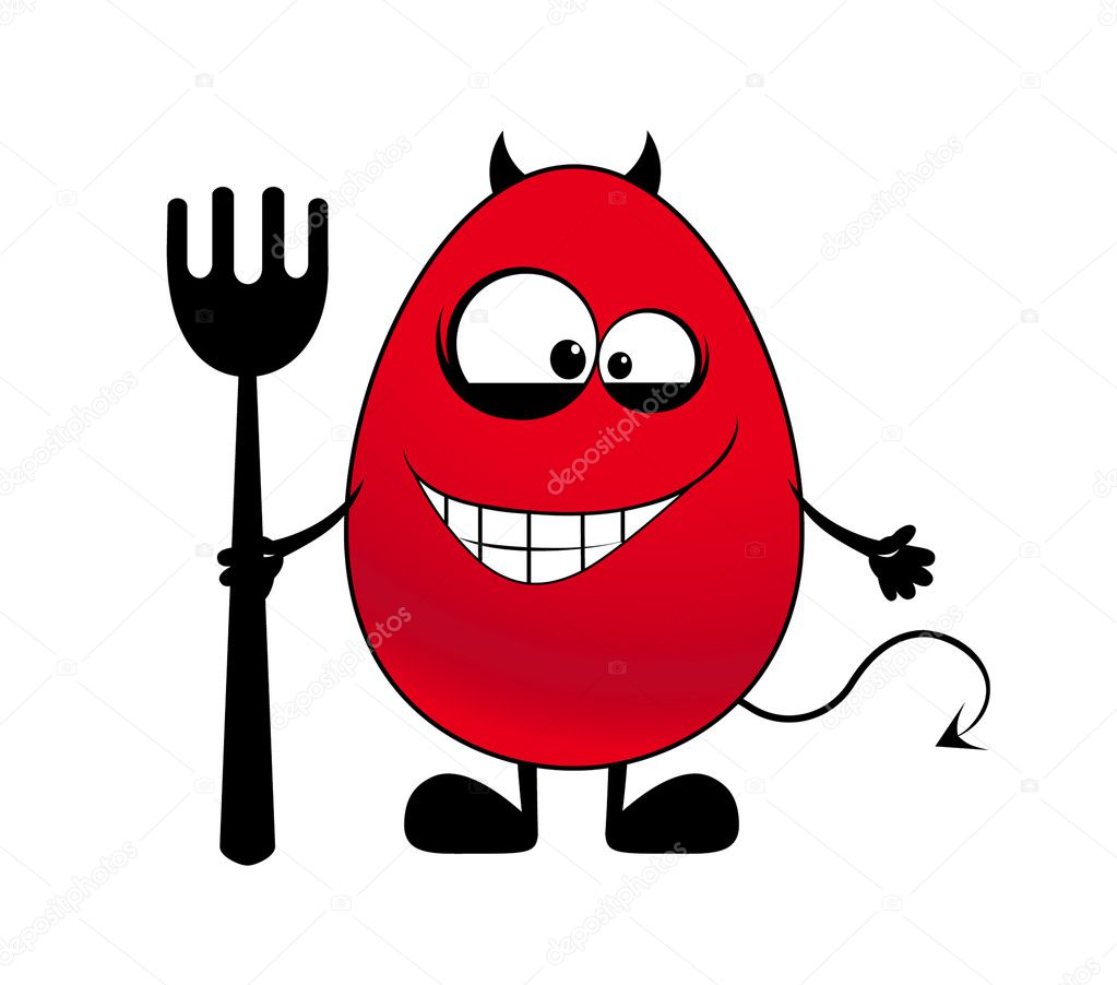 Devil with a fork — Stock Vector © AnteyaDamaskina #8896425