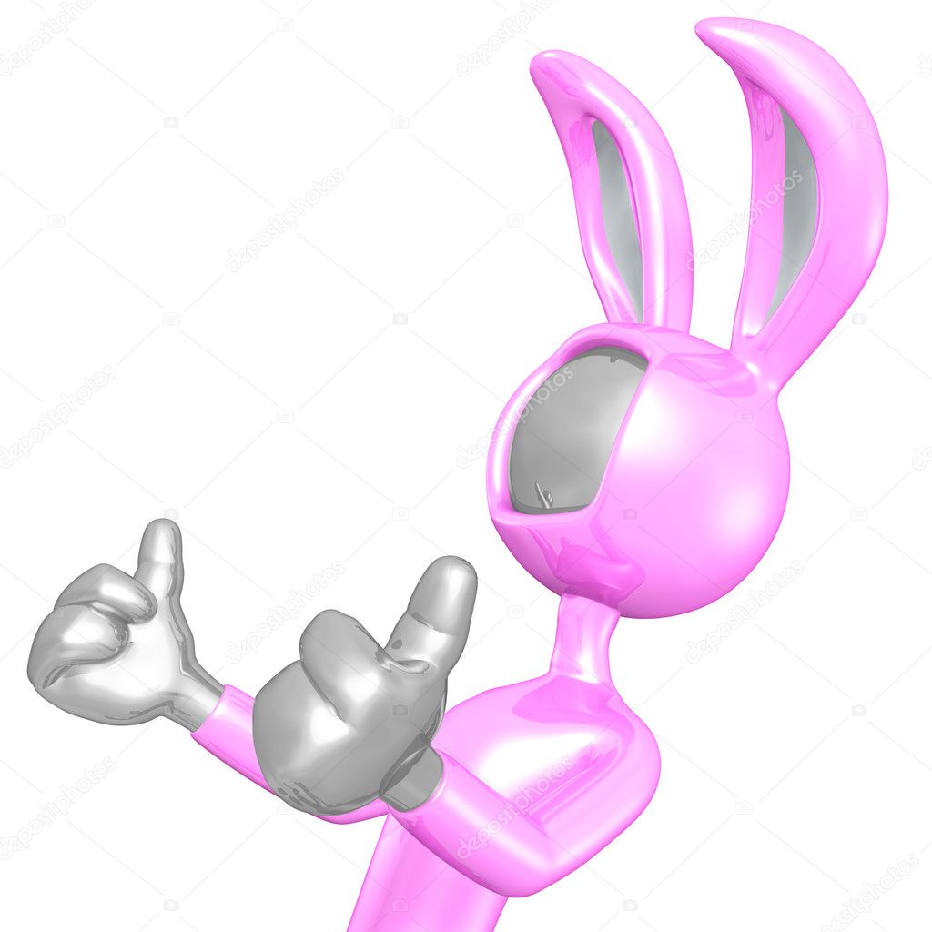 Easter Bunny Two Thumbs Up — Stock Photo © LuMaxArt #7965896