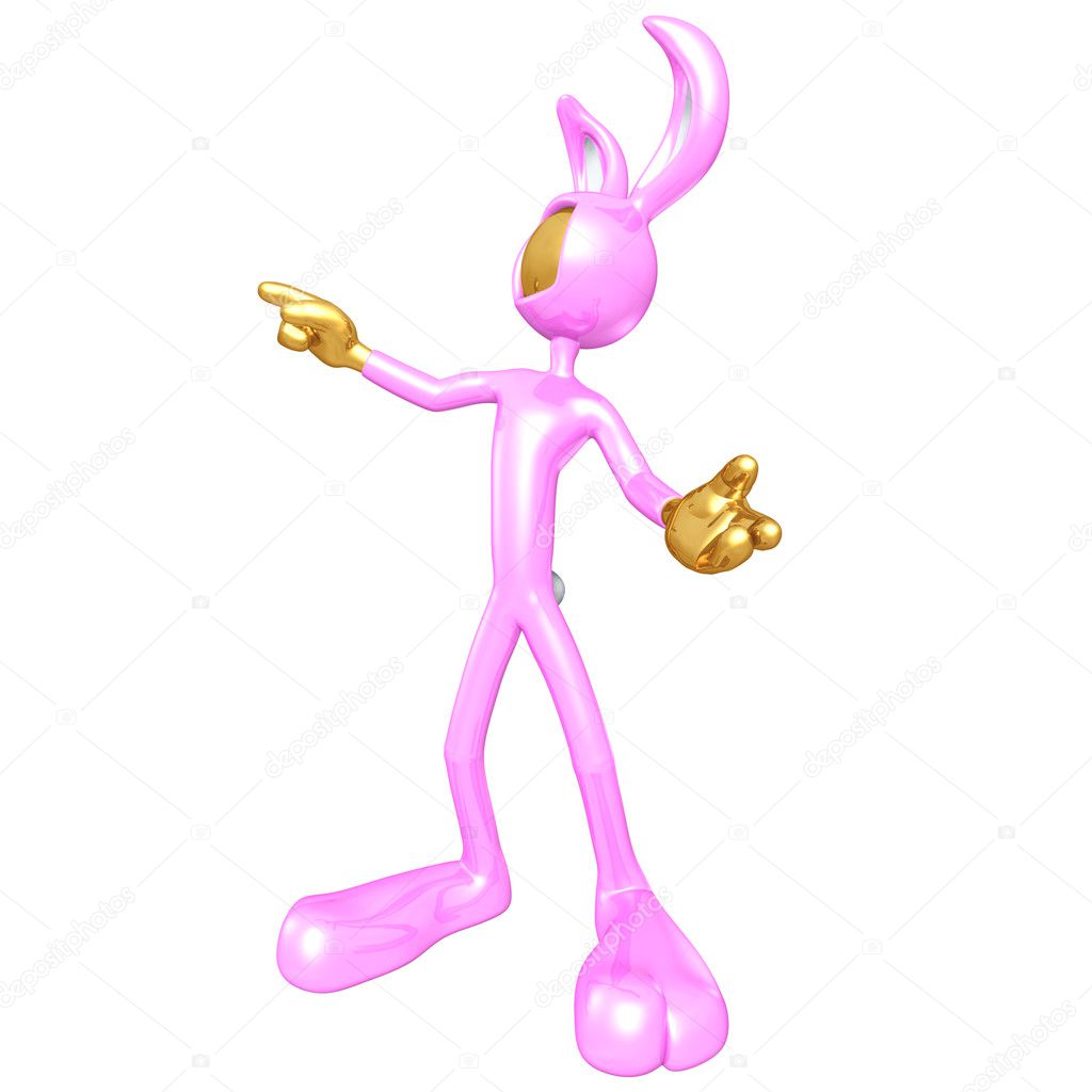 Easter Bunny Pointing Stock Illustration by ©LuMaxArt #7965904