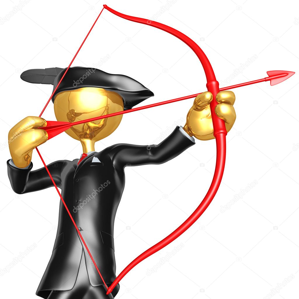 Gold Guy Businessman Archer — Stock Photo © LuMaxArt #8034005