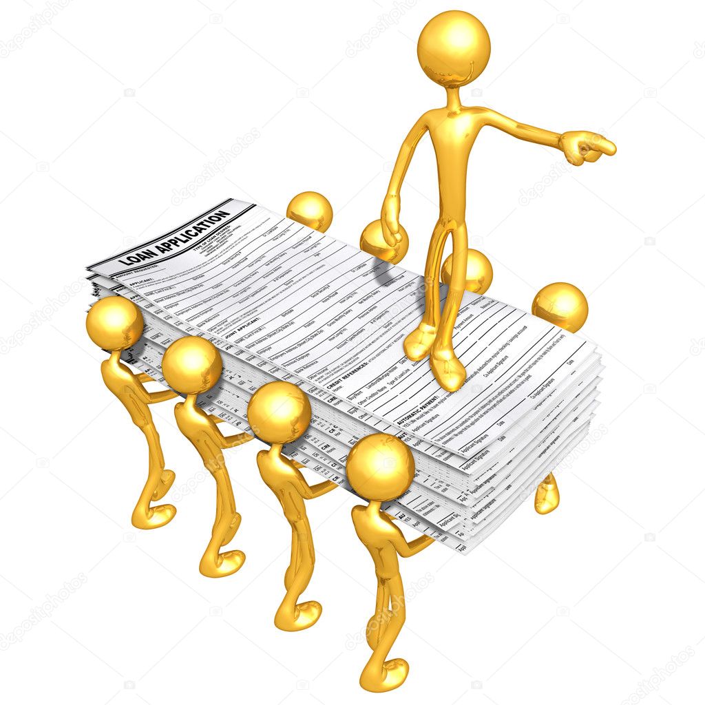 Gold Guys With Loan Applications Stock Illustration by ©LuMaxArt #8056366