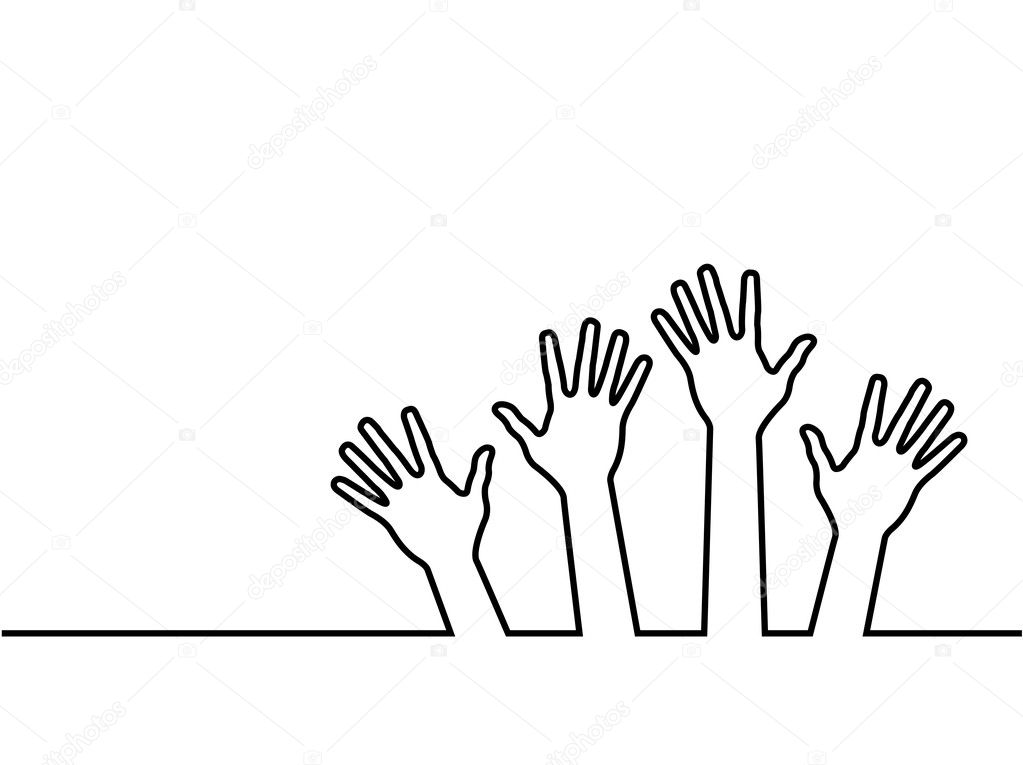 Black line of hands — Stock Vector © ilyaka #9375886