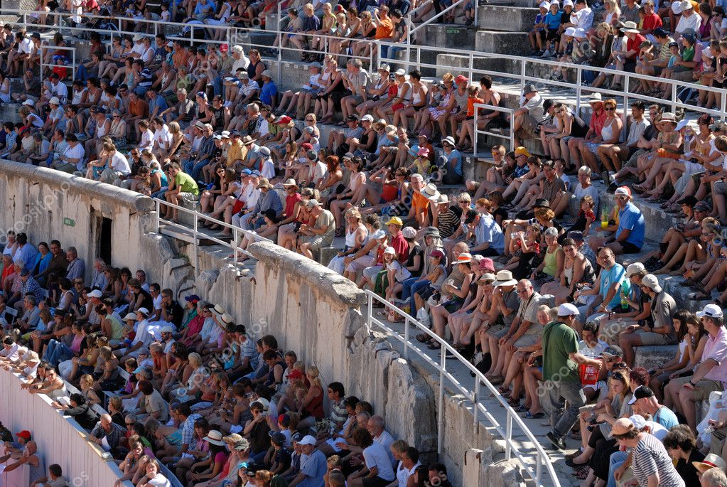 Spectators in the Roman Arena in Arles, France – Stock Editorial Photo ...