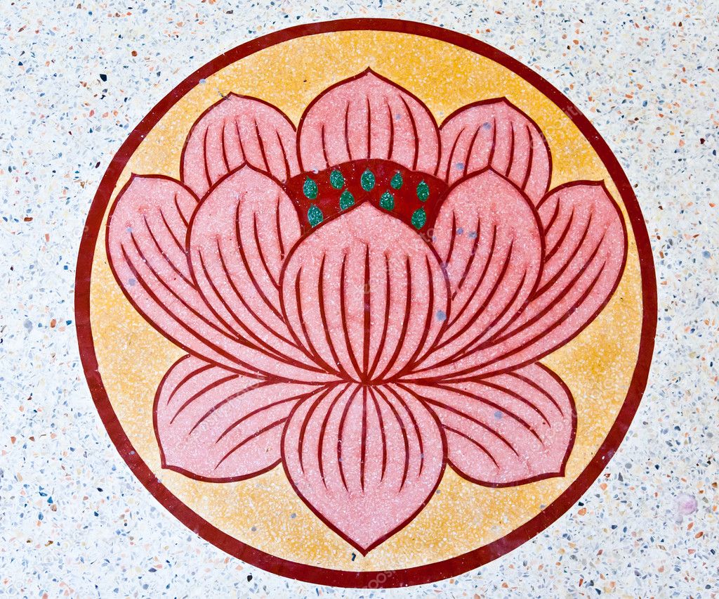 Lotus pattern in a circle Stock Photo by ©narunza 10144034