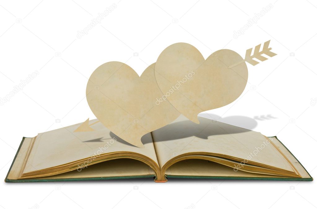 Paper cut of two heart and arrow Stock Photo by ©jannystockphoto 10460585