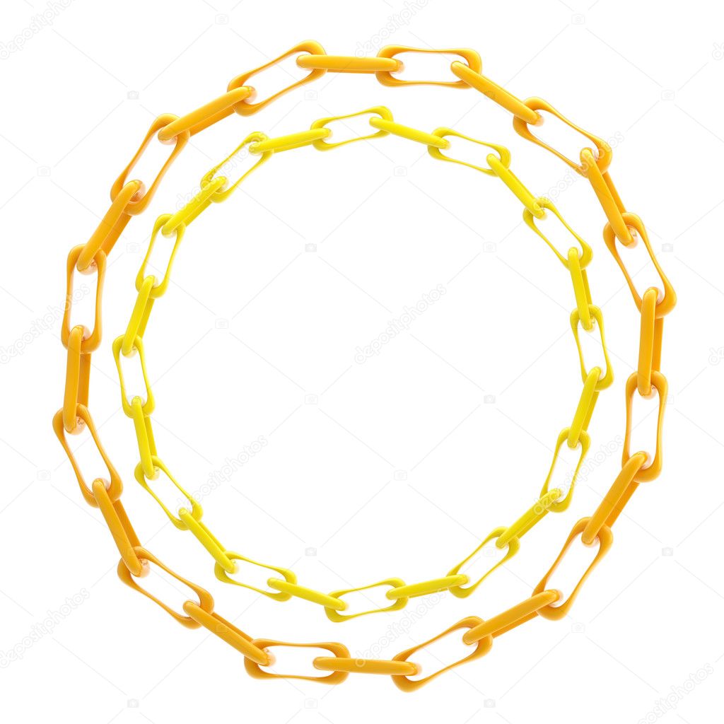 Circle frame made of chains isolated on white — Stock Photo © nbvf89 ...