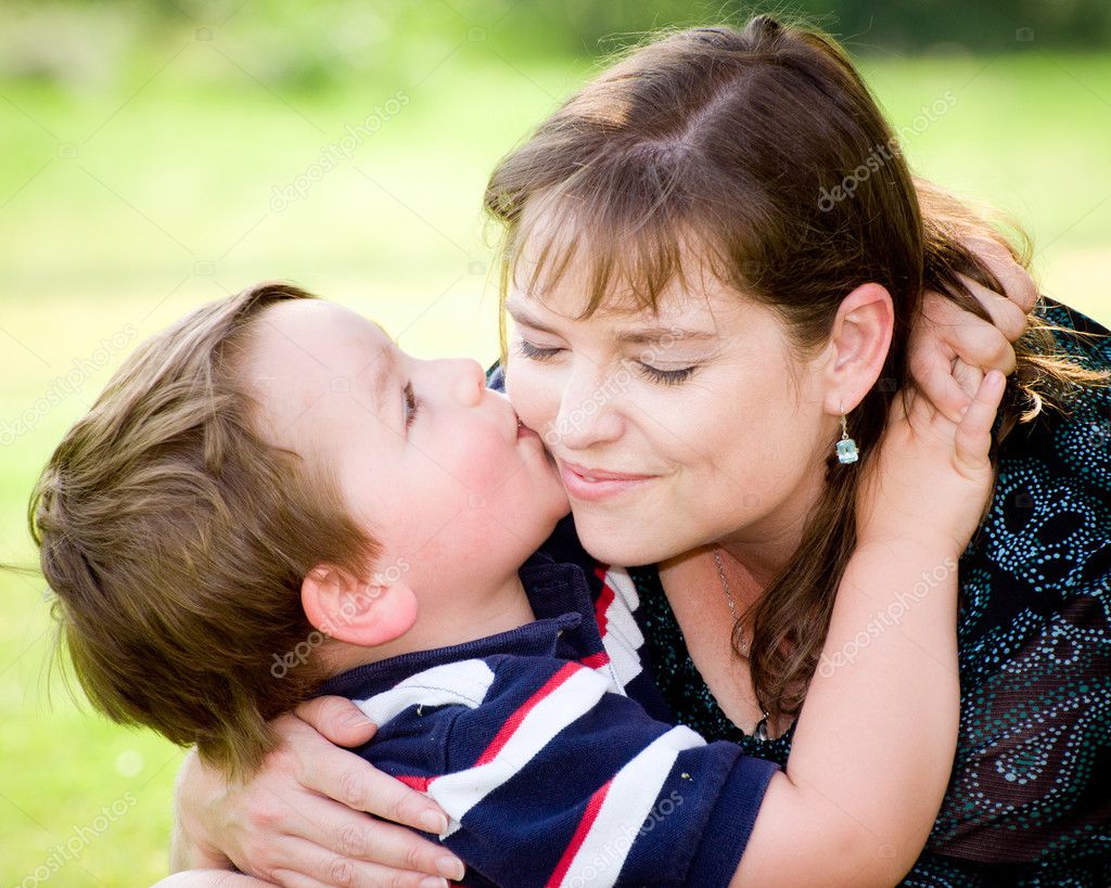 Spring portrait of mother and son on Mother's Day. Stock Photo by ...
