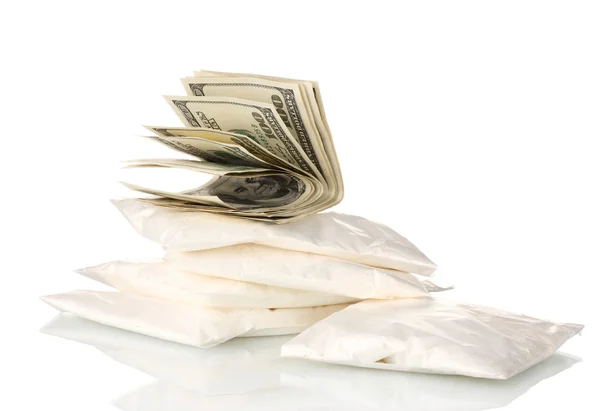 Сocaine and marijuana in packet isolated on white Stock Photo by ...