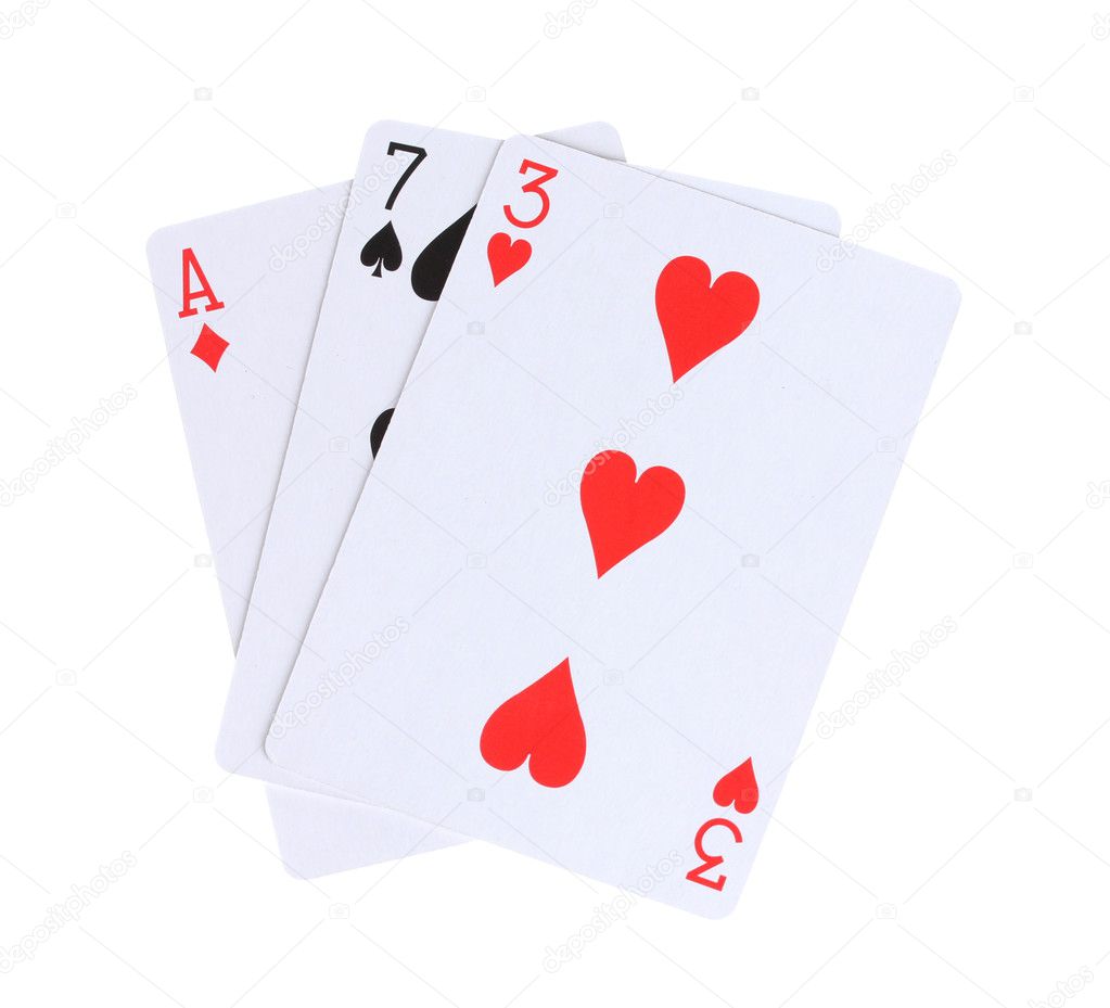 Three cards isolated on white Stock Photo by ©belchonock 8731785