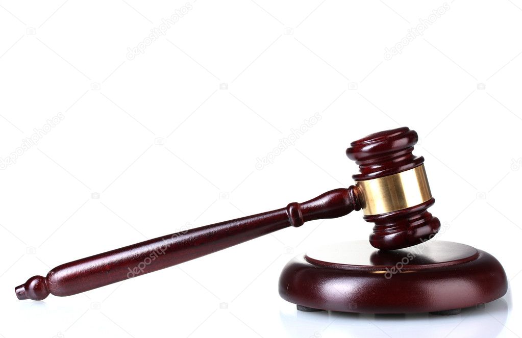 Wooden gavel isolated on white — Stock Photo © belchonock #9132897