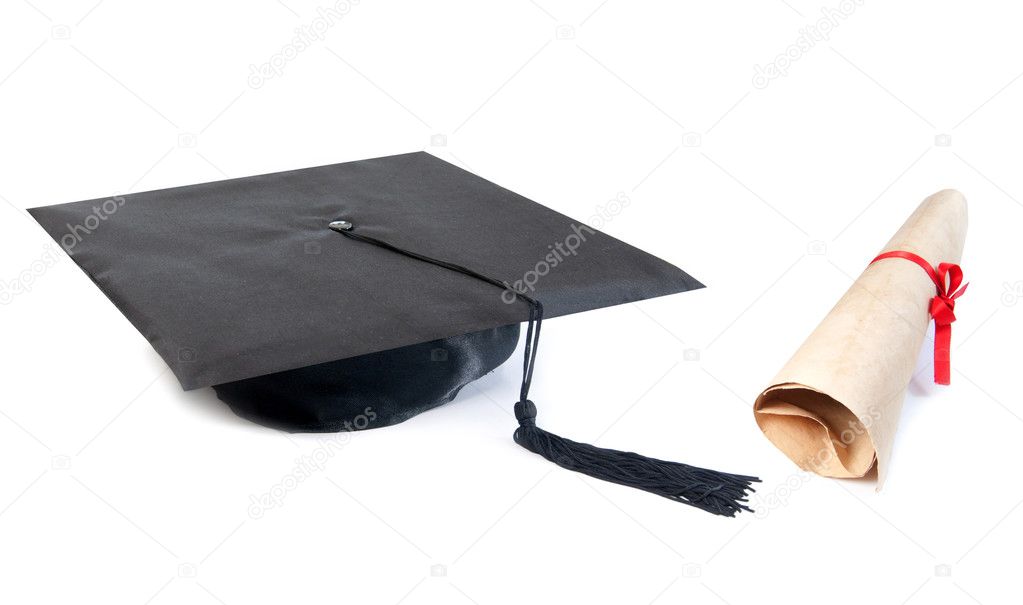 Graduation cap and sroll Stock Photo by ©nupix 9457387