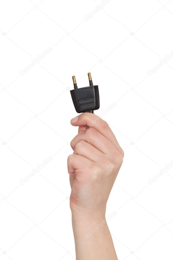 Hand holding electrical outlet — Stock Photo © photography33 #10404478