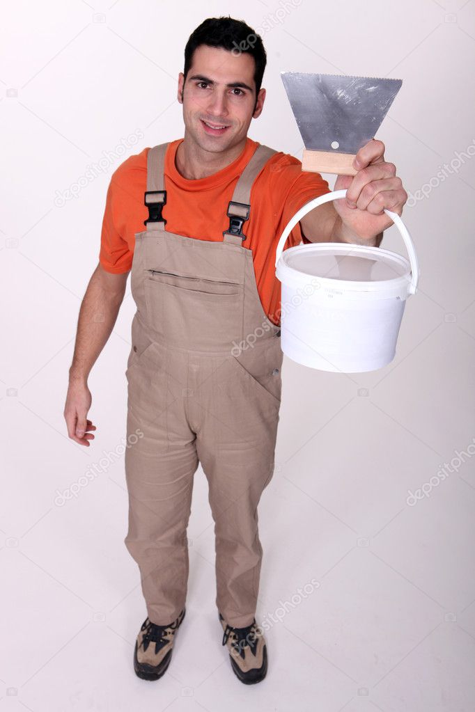 Male plasterer Stock Photo by ©photography33 9165710