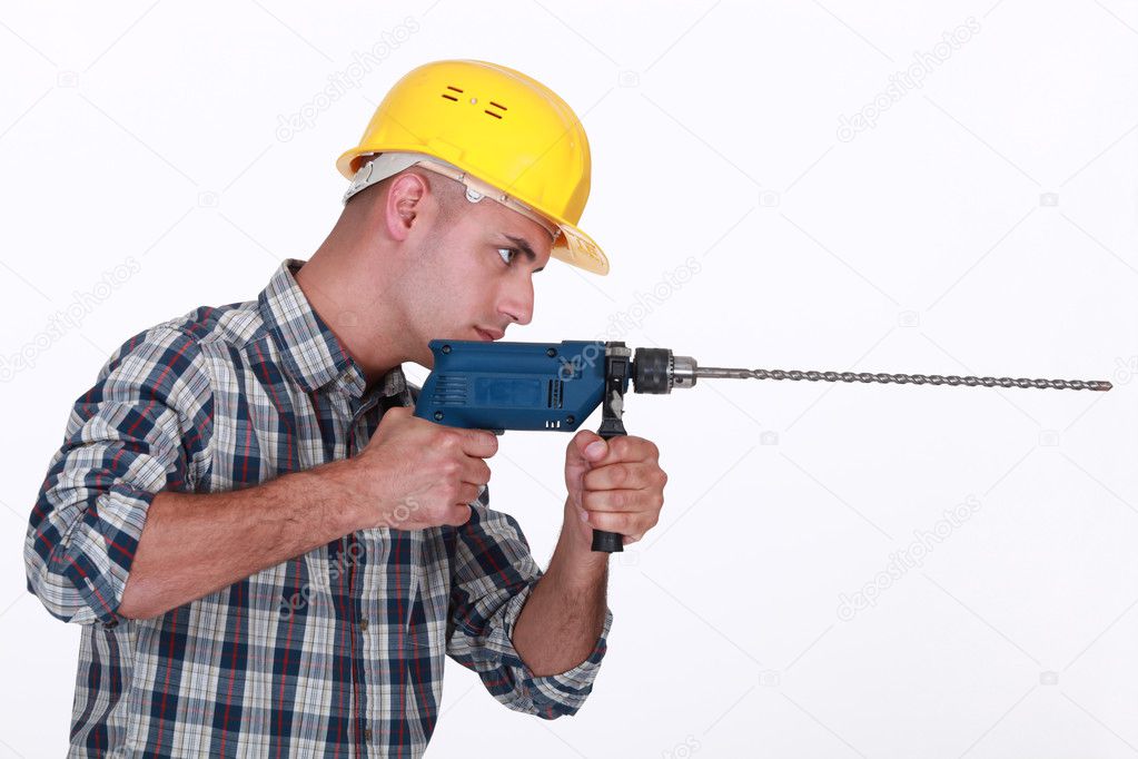 Man using power drill — Stock Photo © photography33 #9702025