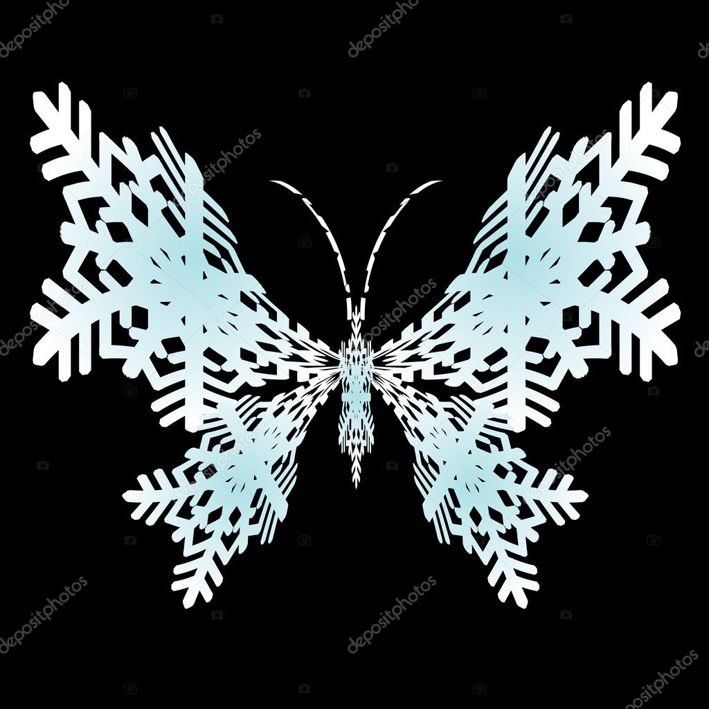 Snow butterfly. Vector illustration. Stock Vector by ©gray1311 8750559