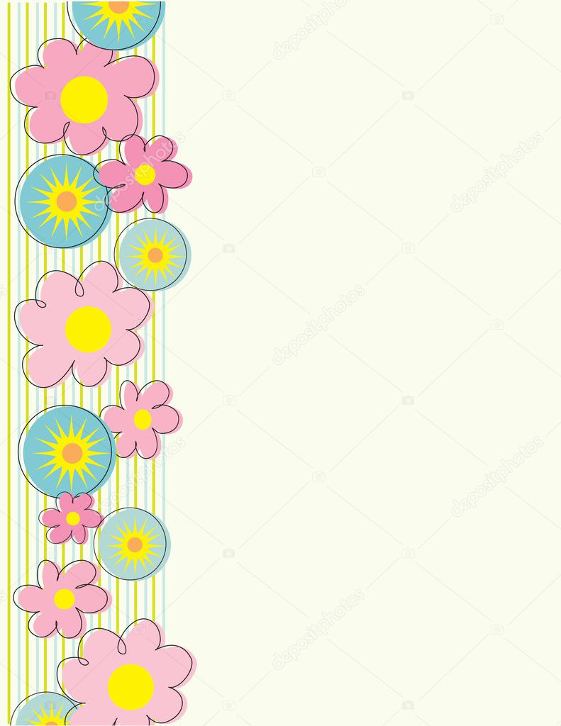 Flowers Side Border — Stock Vector © mkoudis #9647349