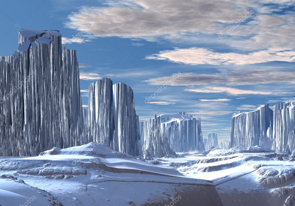 Ice Moon - Alien Planet Stock Photo by ©diversepixel 8180708