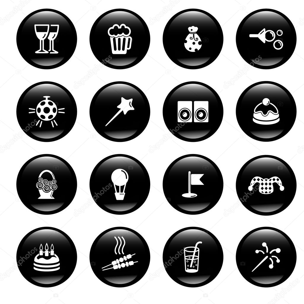 Party icons Stock Vector by ©colorlife 7965325