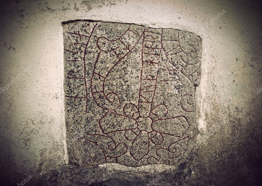Ancient rune stone — Stock Photo © PinkBadger #8850906