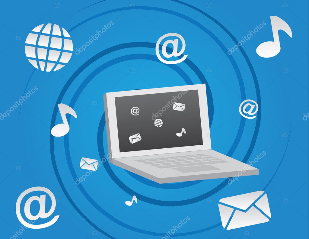 Computer Social Media Icons Stock Vector Image by ©milo827 #8101379