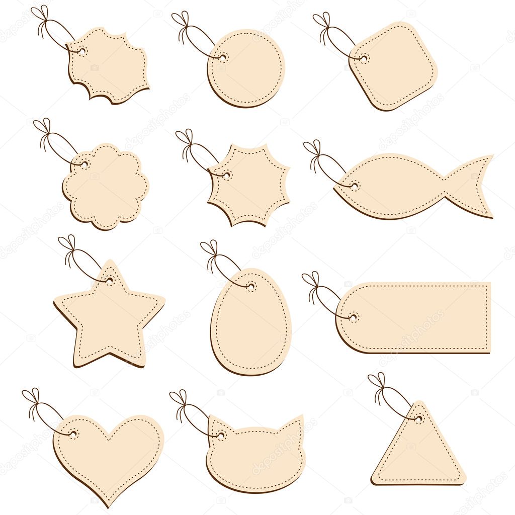 Beige labels on a string ⬇ Vector Image by © agrino | Vector Stock 10065964