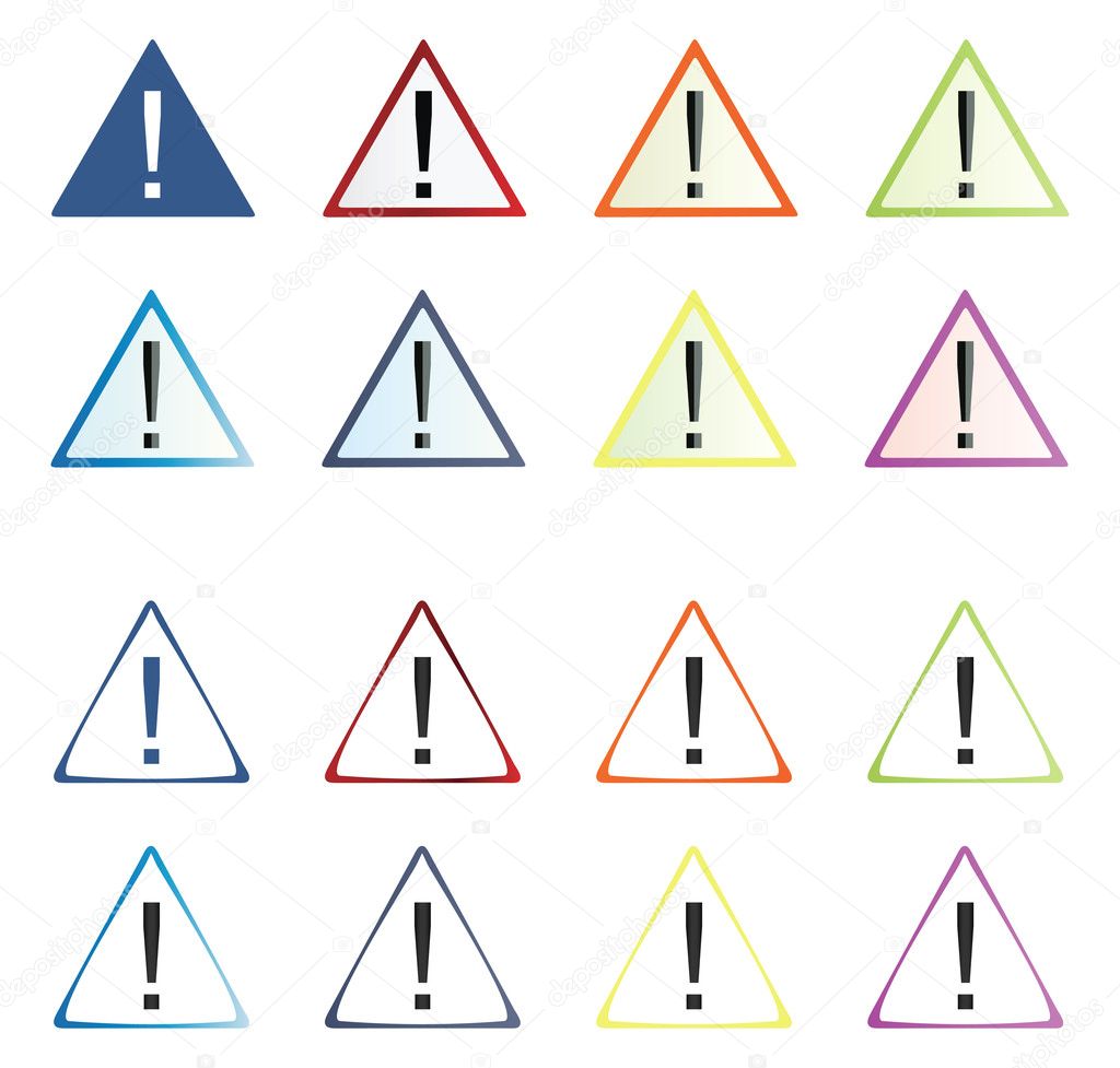 Attention icons set — Stock Vector © Ginko #8751367