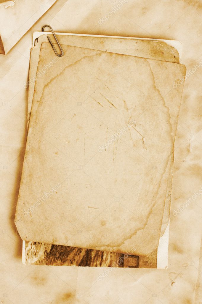 Vintage background with old paper, letters and photos Stock Photo by ...